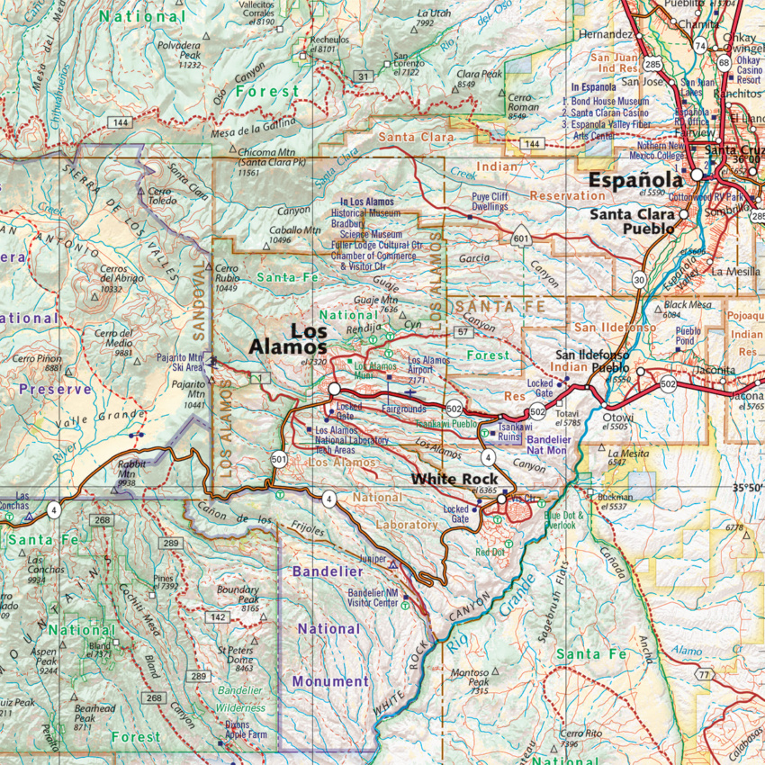 New Mexico Recreation Wall Map | Recreation Atlases & Maps of The ...