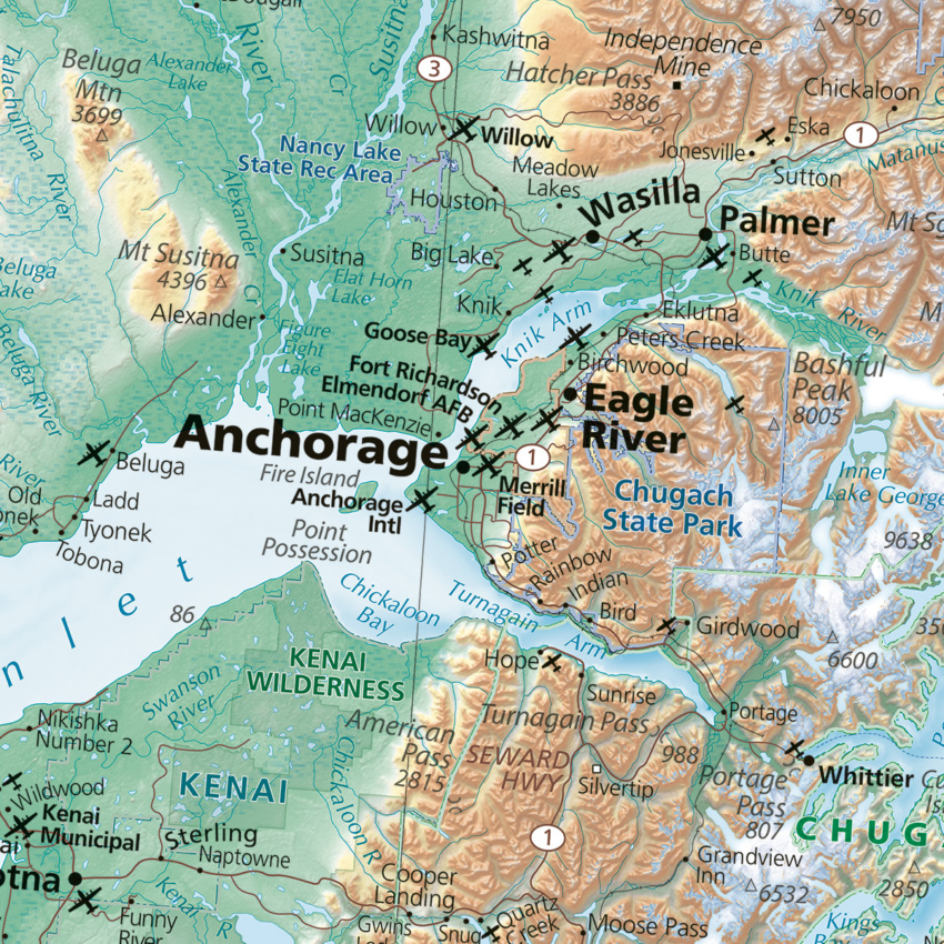 Alaska, The Last Frontier Wall Map | Recreation Atlases & Maps of The ...