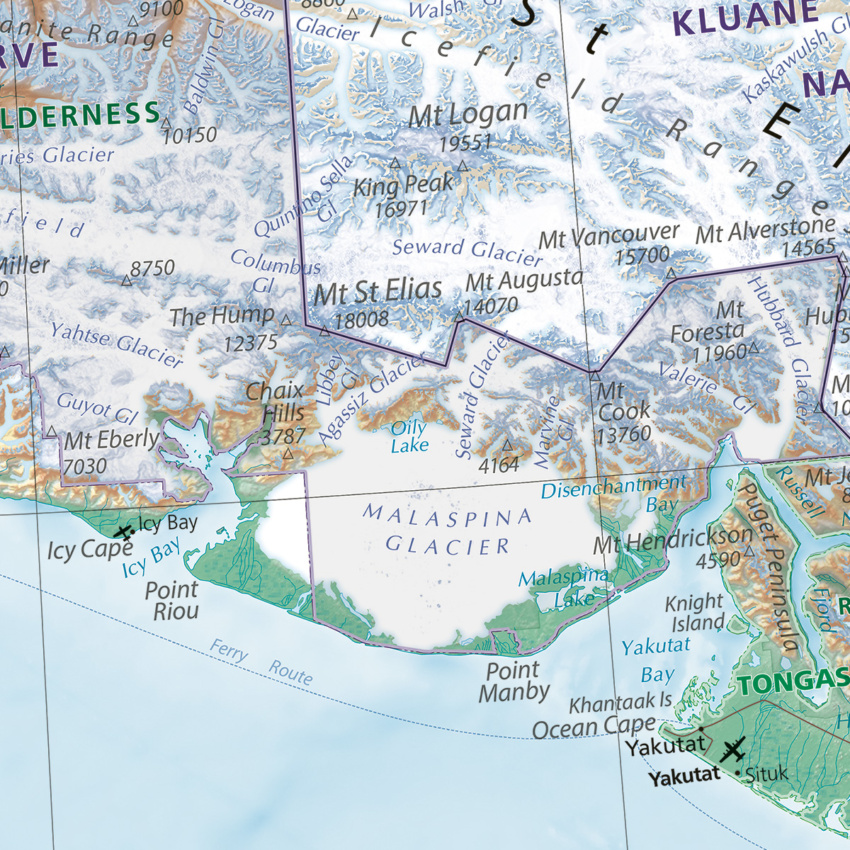 Alaska, The Last Frontier Wall Map | Recreation Atlases & Maps of The ...