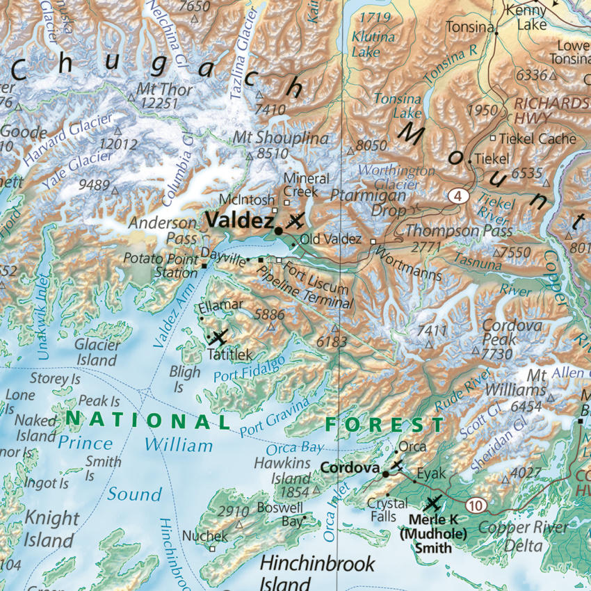 Alaska, The Last Frontier Wall Map | Recreation Atlases & Maps of The ...